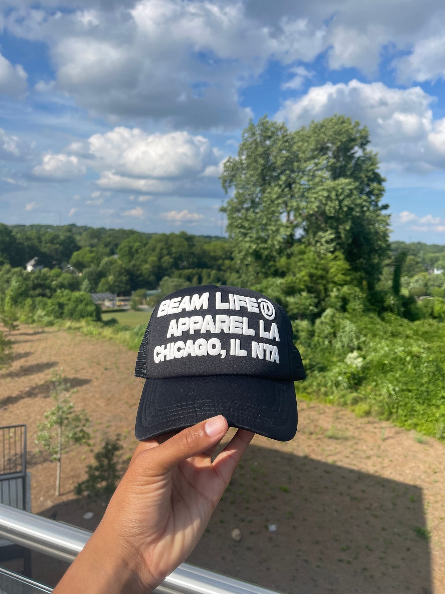 Chicago to Atlanta Puff Print Trucker (Black / White) | iVibeKicks